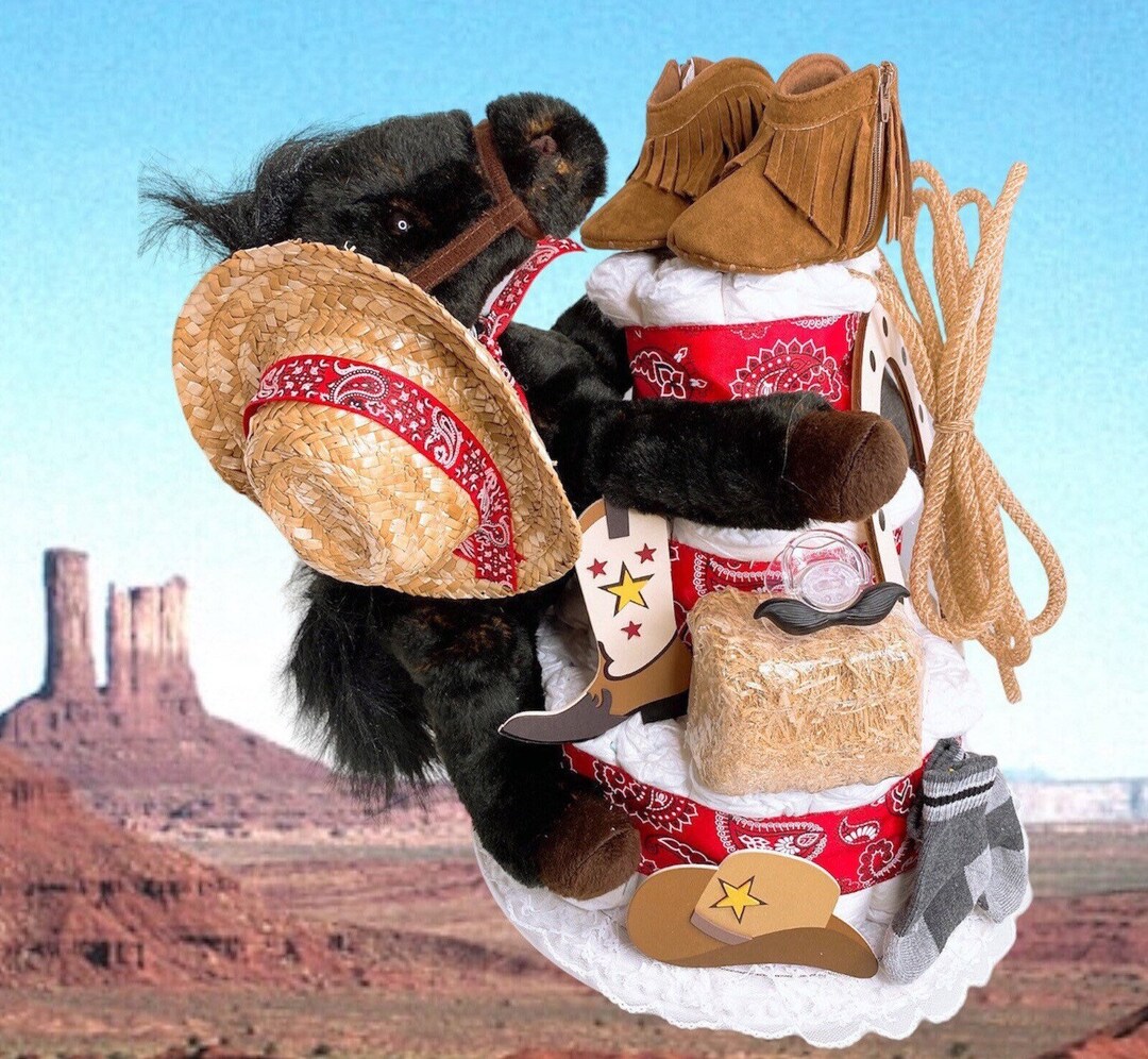 Western Diaper Cake, Wild West Baby Shower, Cowboy Diaper Cake, Western ...
