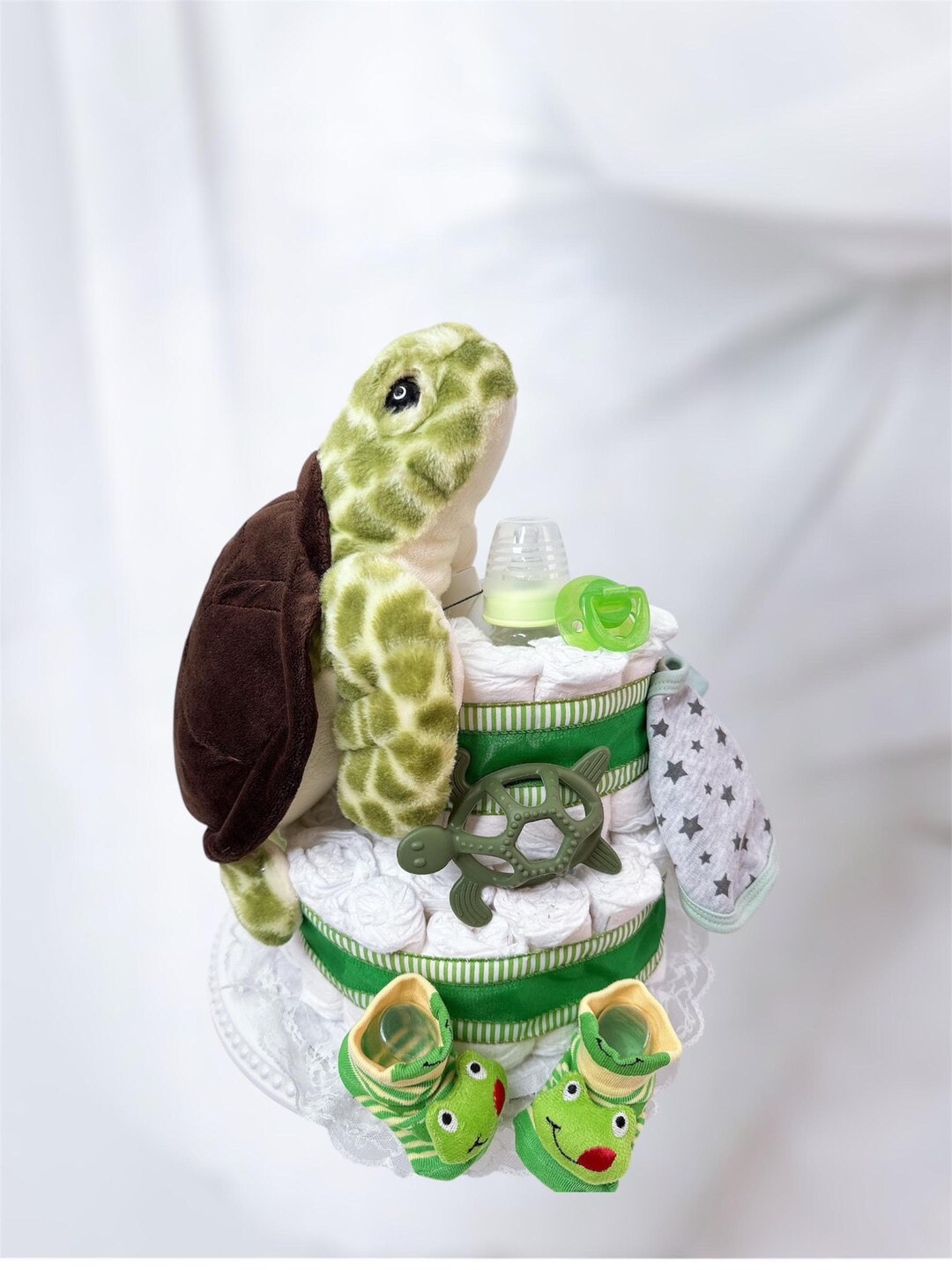 Turtle Diaper Cake, Turtle Themed, Turtle Baby Shower, Centerpiece - Etsy