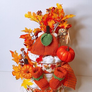 Pumpkin Diaper Cake, Pumpkin Diaper Cake, Harvest Themed, Centerpiece ...