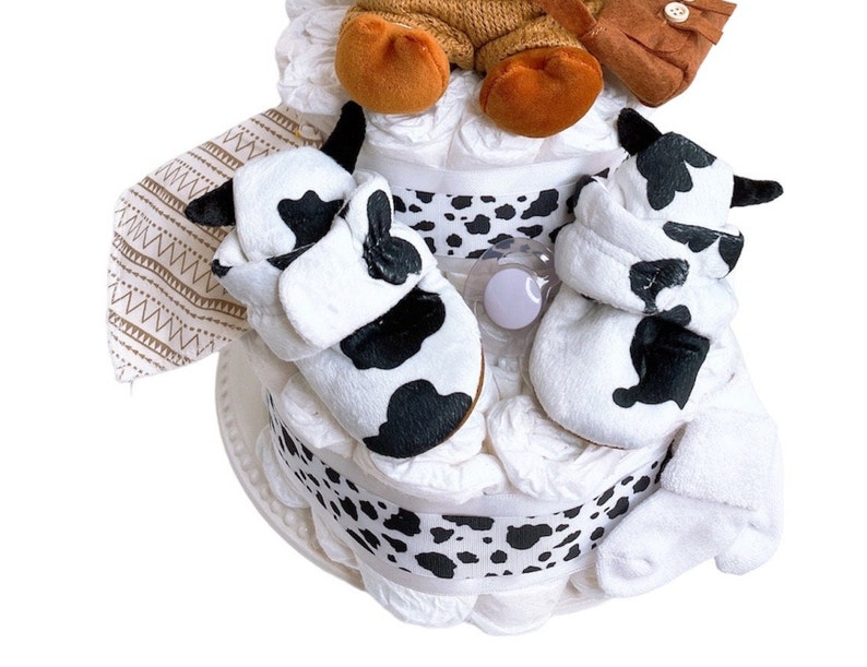 Cow Diaper Cake Farm Baby Shower Farm Theme Centerpiece - Etsy