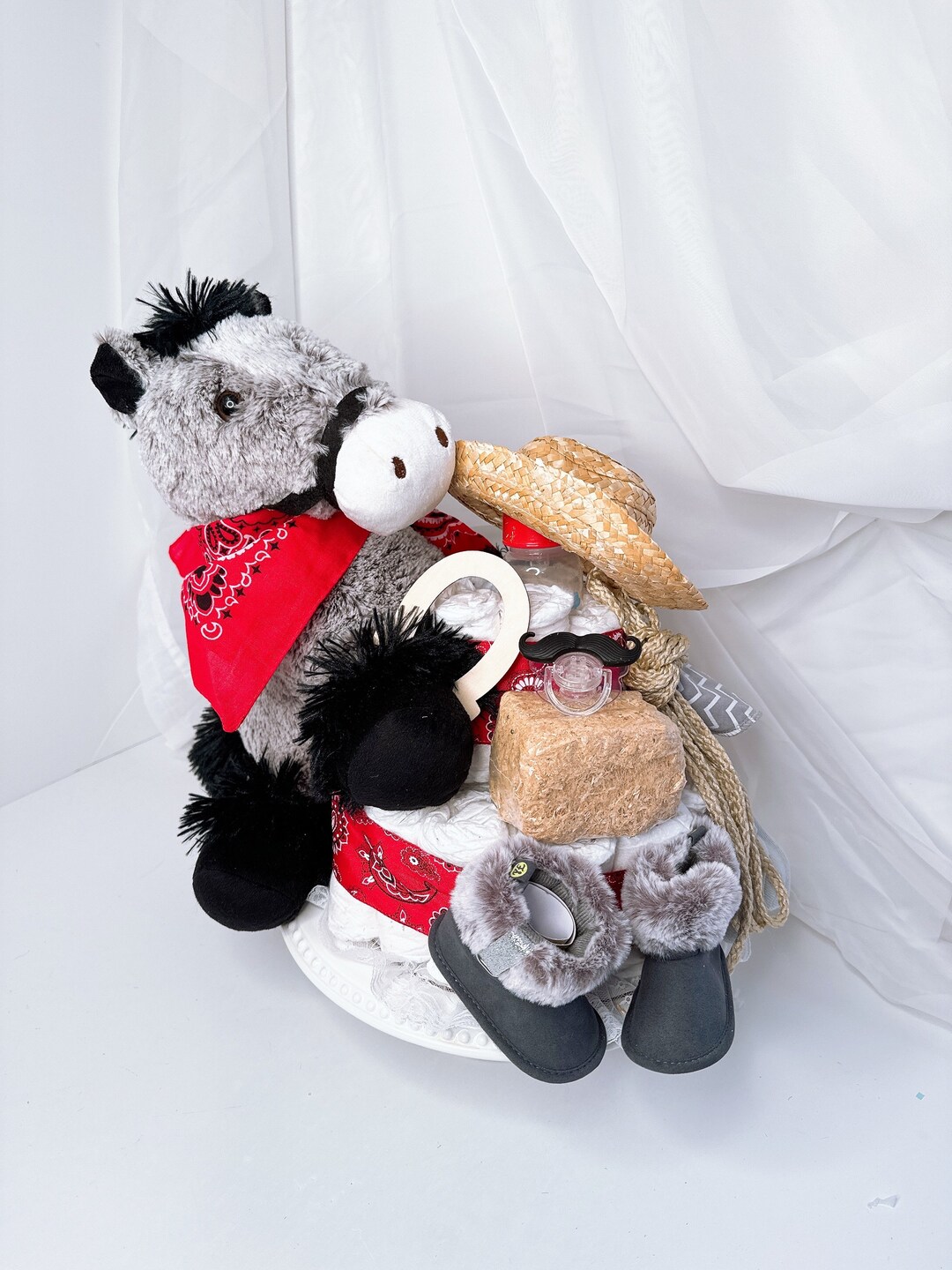 Cowboy Diaper Cake, Horse Diaper Cake, Western Theme, Wild West Baby ...