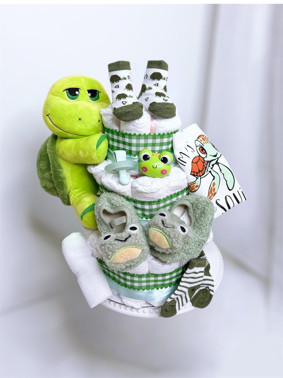 Turtle Diaper Cake, Baby Shower Centerpiece - Etsy