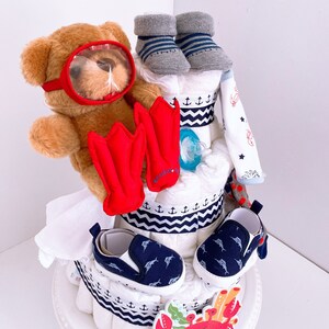 Nautical Diaper Cake, Scuba Diver Diaper Cake, Teddy Bear Diaper Cake ...