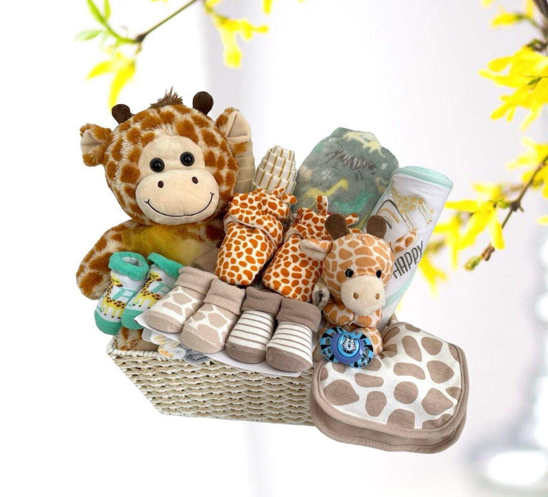 Giraffe Baby Gift Basket Safari Theme Safari Baby Shower - Etsy
