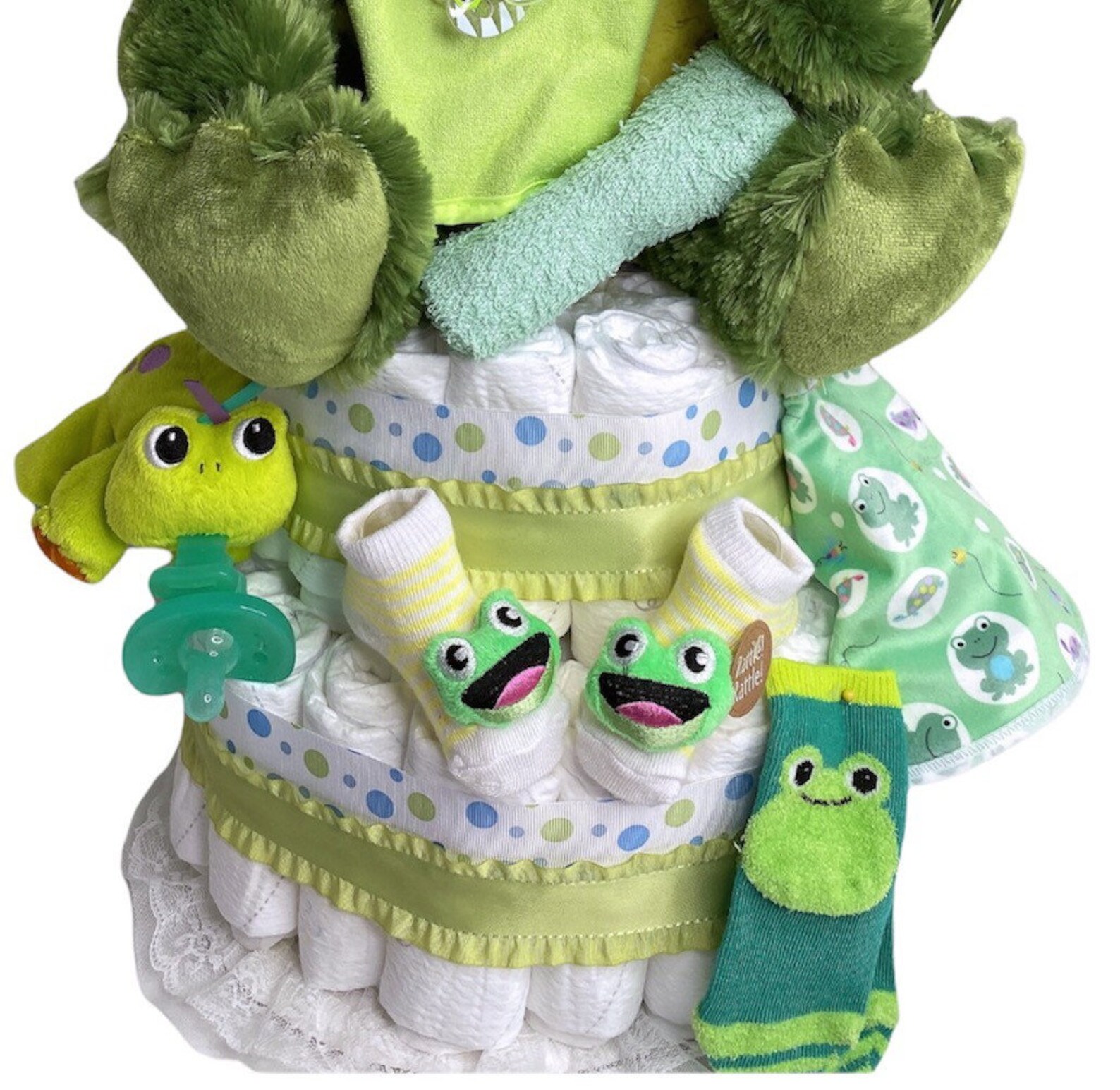 Frog Diaper Cake Frog Themed Frog Baby Shower Centerpiece - Etsy