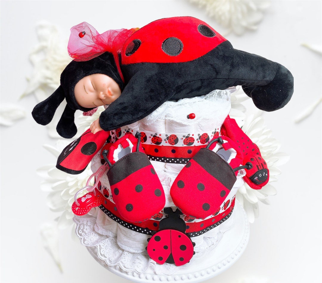 Ladybug Diaper Cake, Unisex Diaper Cake, Easter Baby Shower Gift ...