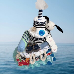Ship Diaper Cake, Nautical Diaper Cake, Nautical Baby Shower ...