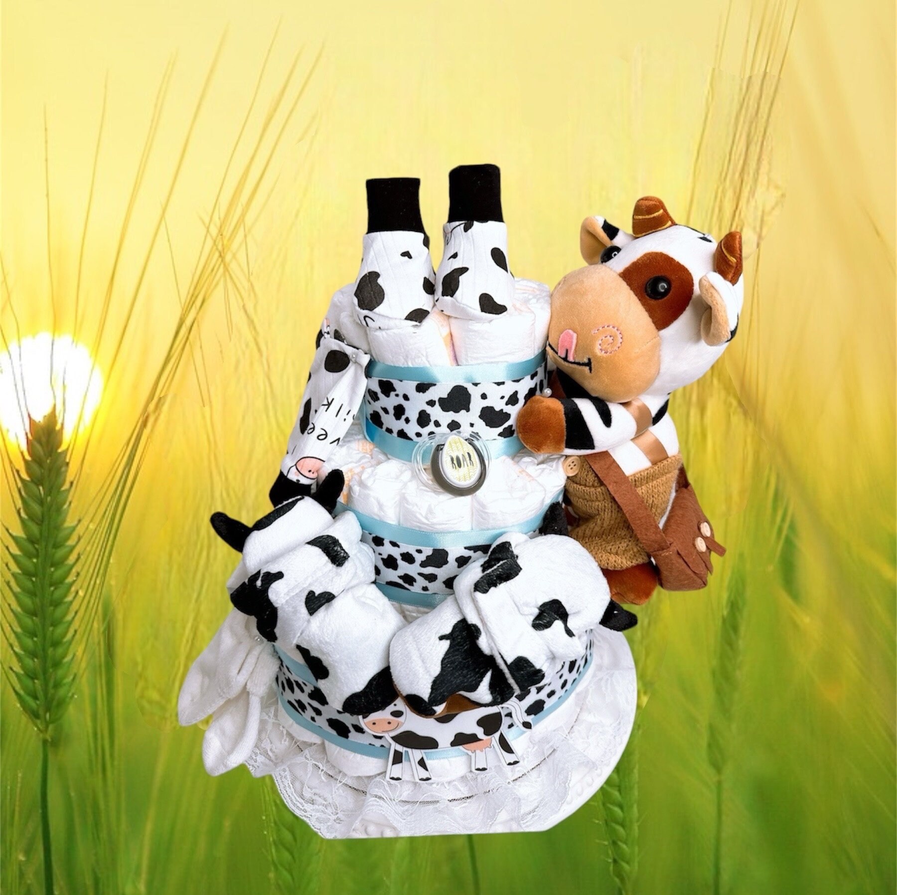 Cow Diaper Cake, Farm Baby Shower, Farm Theme, Centerpiece - Etsy