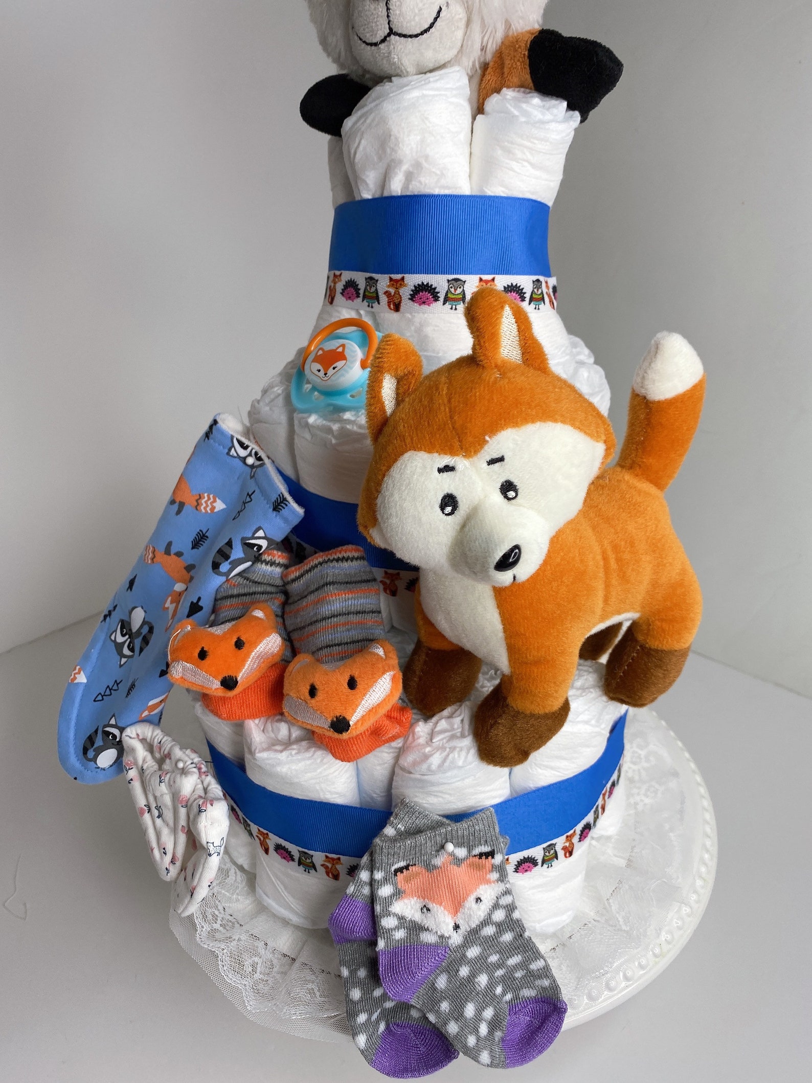 Woodland Diaper Cake Fox Diaper Cake Centerpiece - Etsy