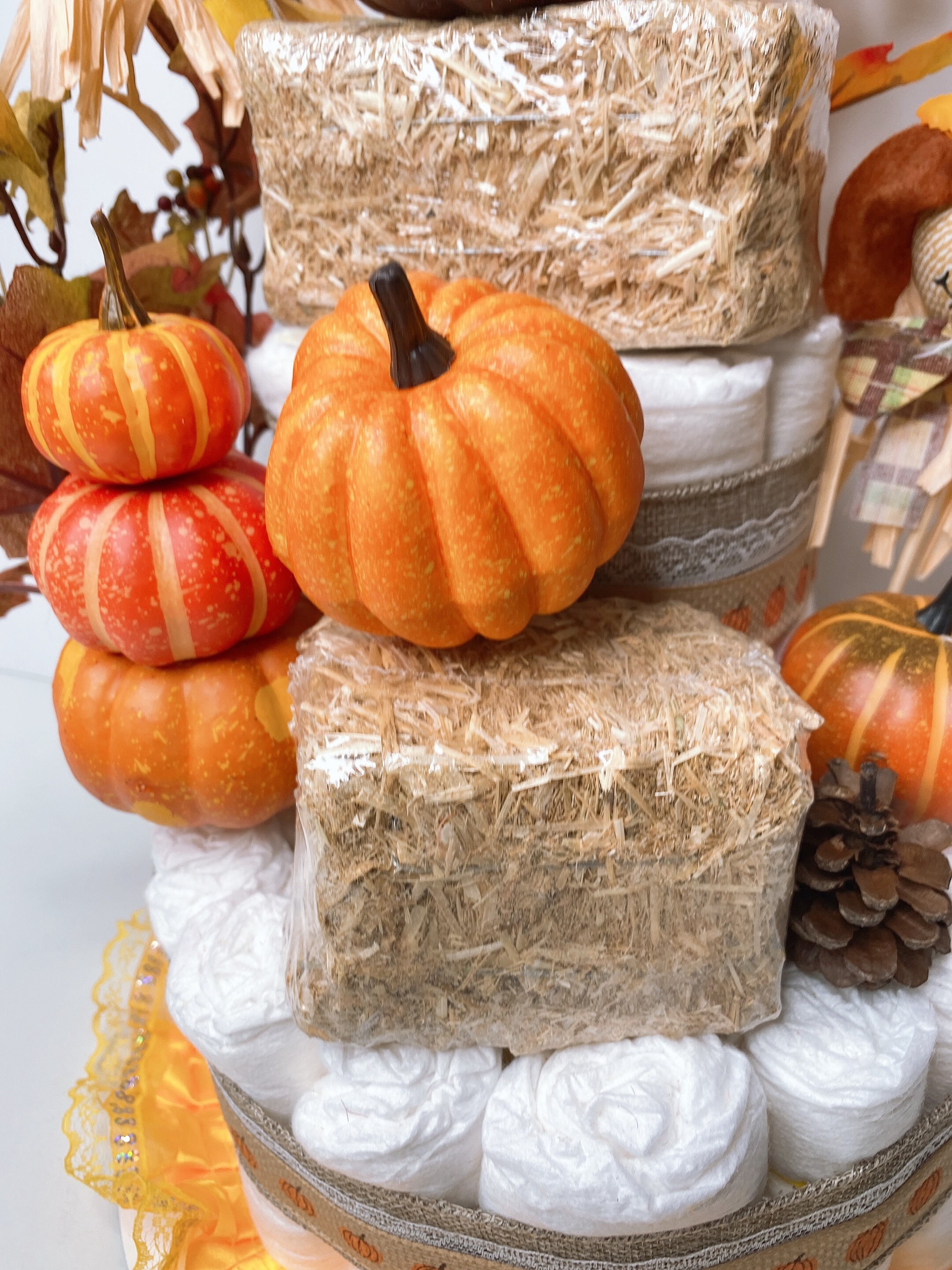 Pumpkin Diaper Cake, Fall Baby Shower, Fall Themed - Etsy