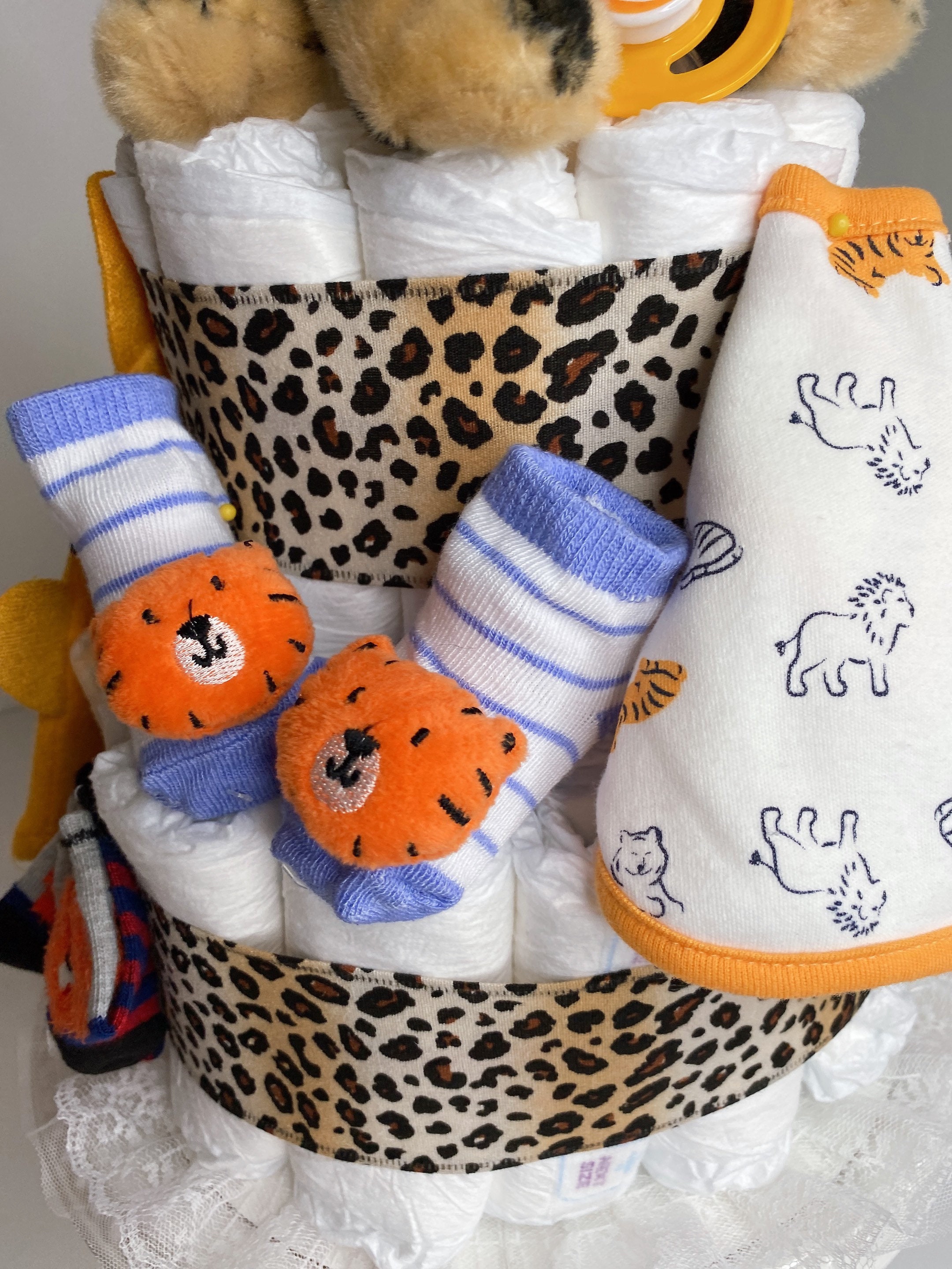 Tiger Diaper Cake, Tiger Themed, Boy Tiger Baby Shower, Centerpiece ...