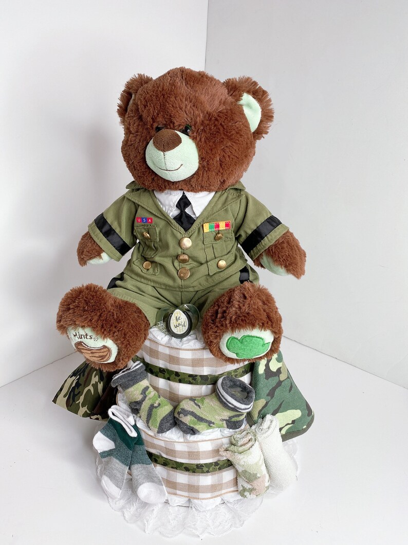 Teddy Bear Military Diaper Cake Military Themed Centerpiece - Etsy
