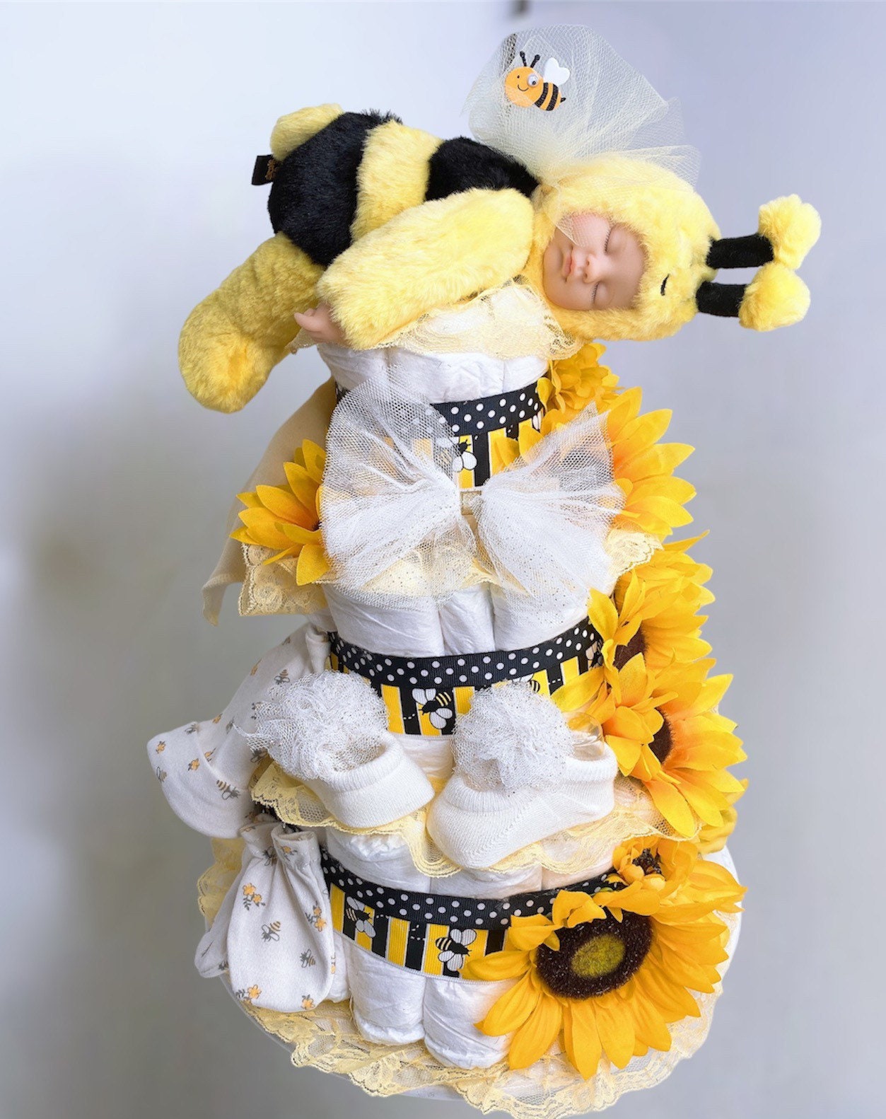 Girl Bee Diaper Cake Bumblebee Diaper Cake Bee Theme Girl - Etsy