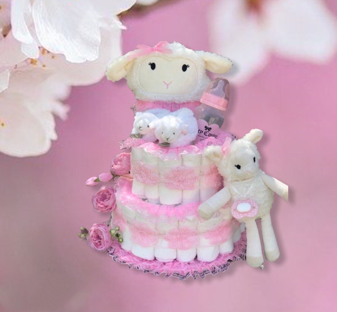 Lamb Diaper Cake Girl Diaper Cake - Etsy