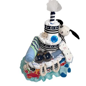 Ship Diaper Cake, Nautical Diaper Cake, Nautical Baby Shower ...