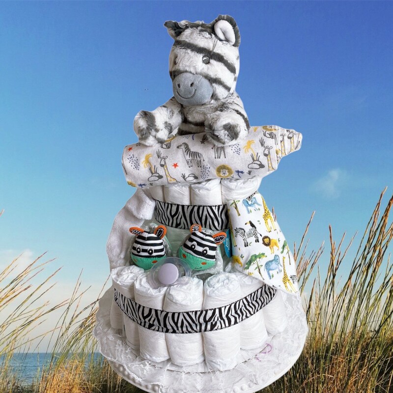 Zebra Diaper Cake - Etsy