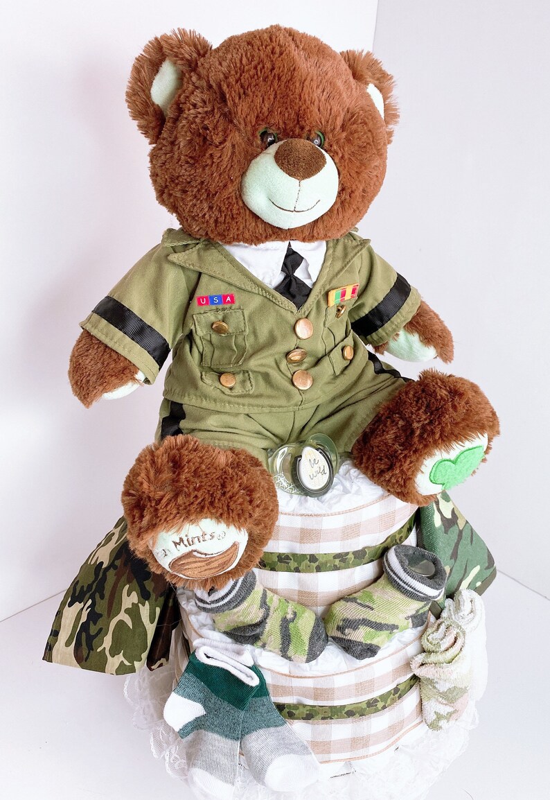 Teddy Bear Military Diaper Cake Military Themed Centerpiece - Etsy