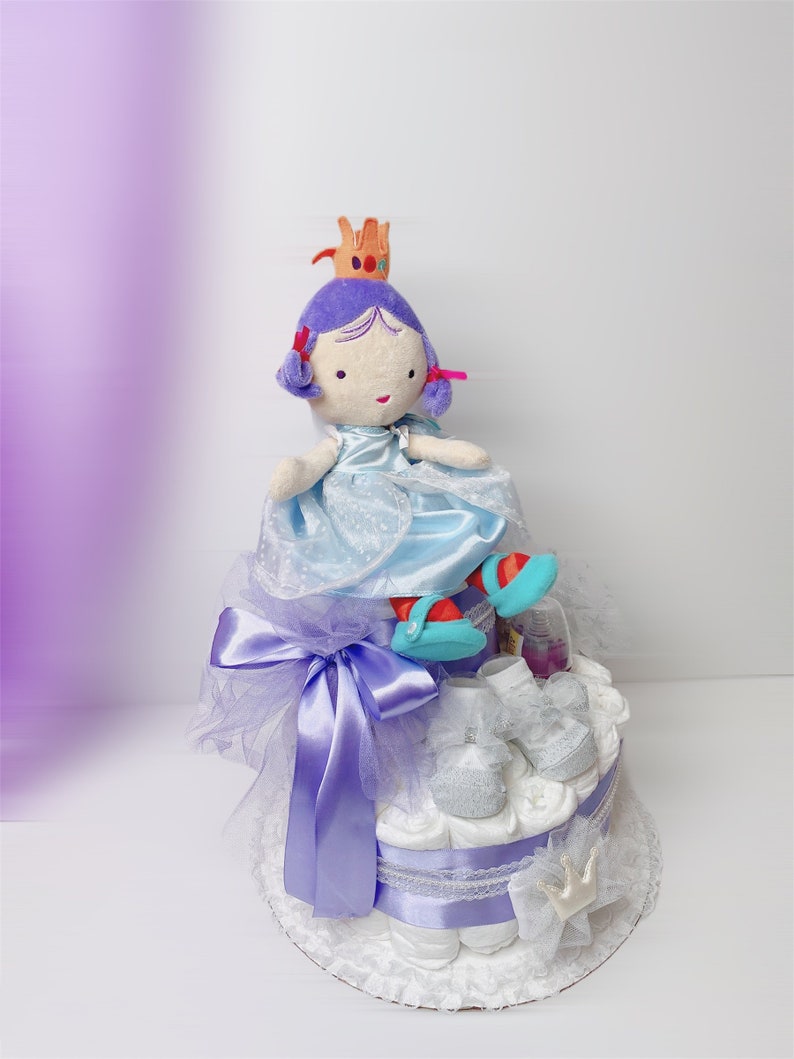 Princess Diaper Cake Princess Themed Girl Diaper Cake - Etsy