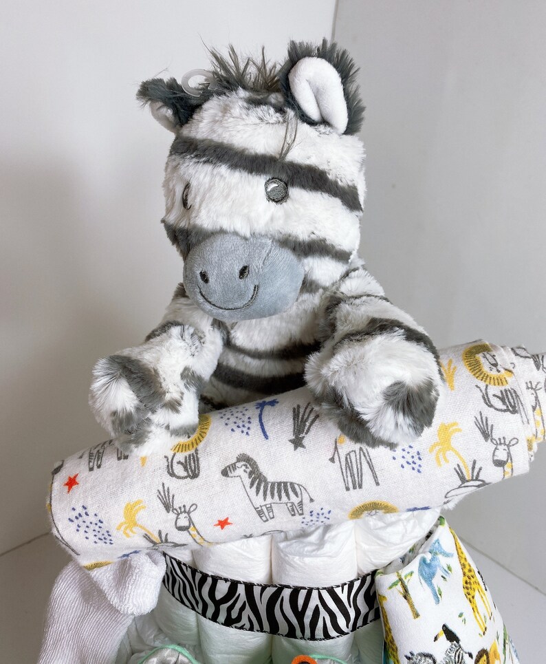 Zebra Diaper Cake Safari Themed Safari Baby Shower Safari - Etsy