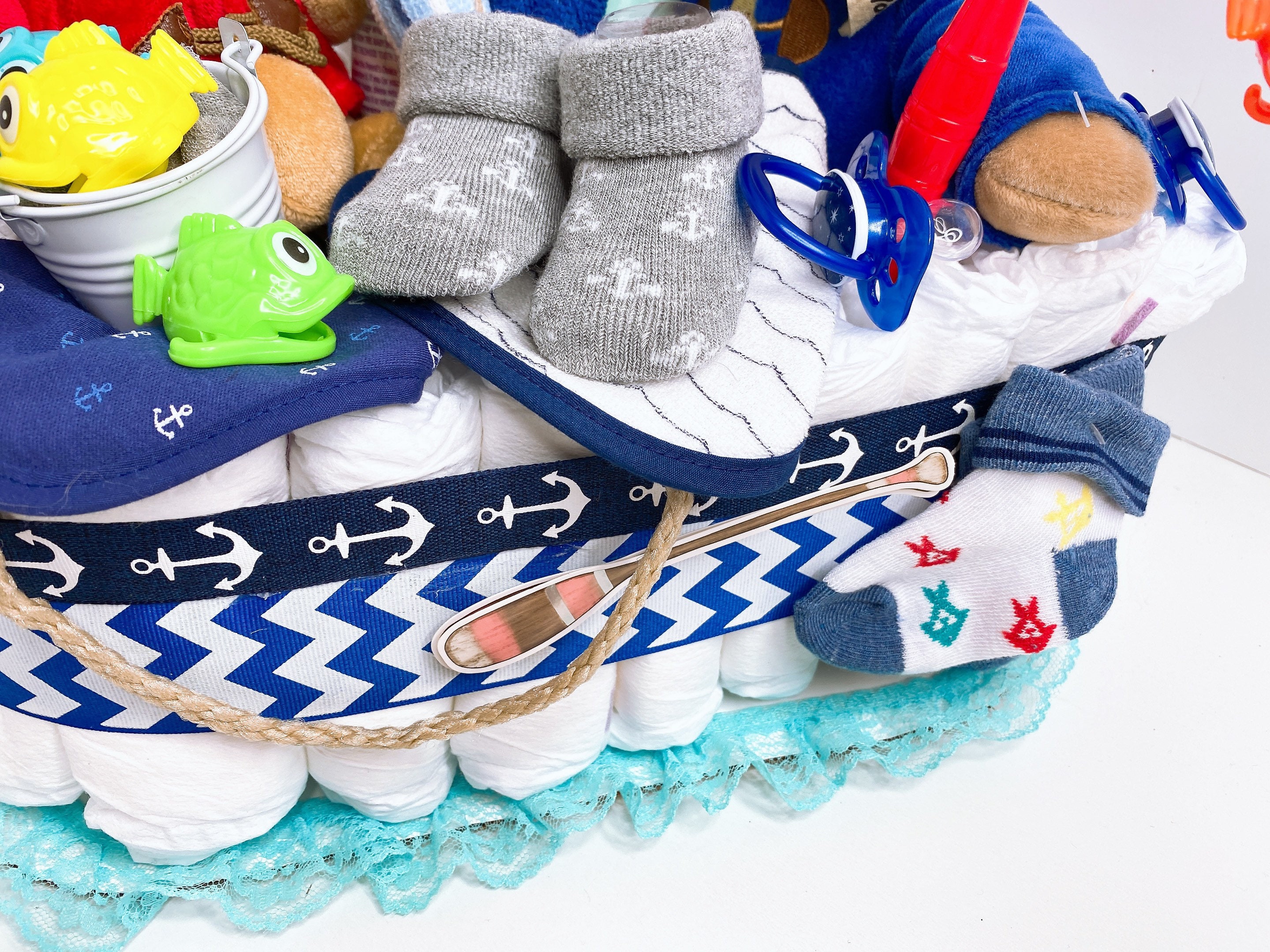 Boat Fisherman Diaper Cake Twins Diaper Cake Teddy Bears - Etsy