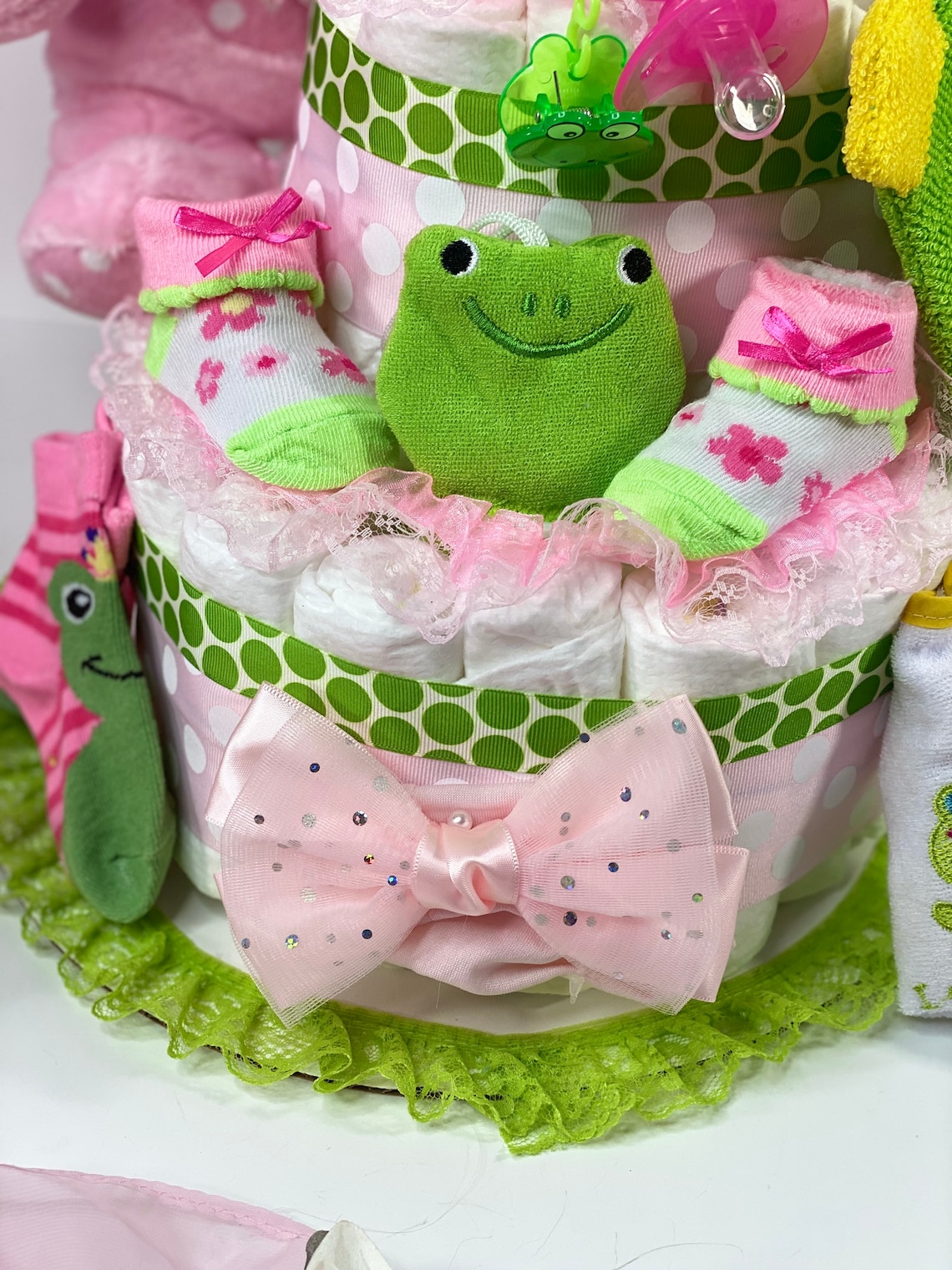 Frog Diaper Cake Girl Diaper Cake Centerpiece - Etsy