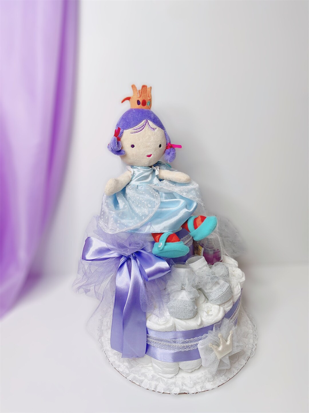 Princess Diaper Cake Princess Themed Girl Diaper Cake - Etsy