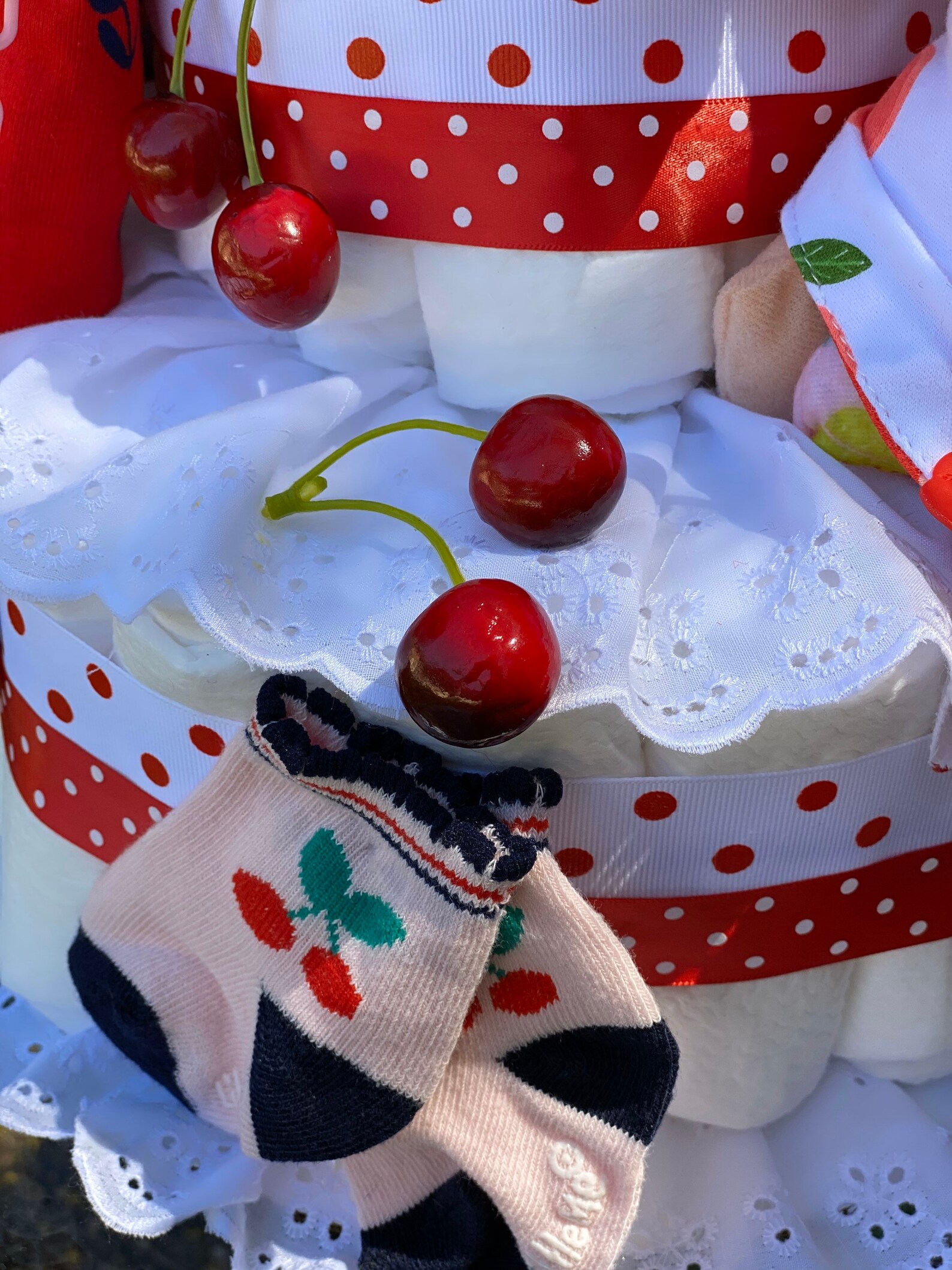 Cherry Diaper Cake Girl Diaper Cake Cherry Blossom Diaper | Etsy