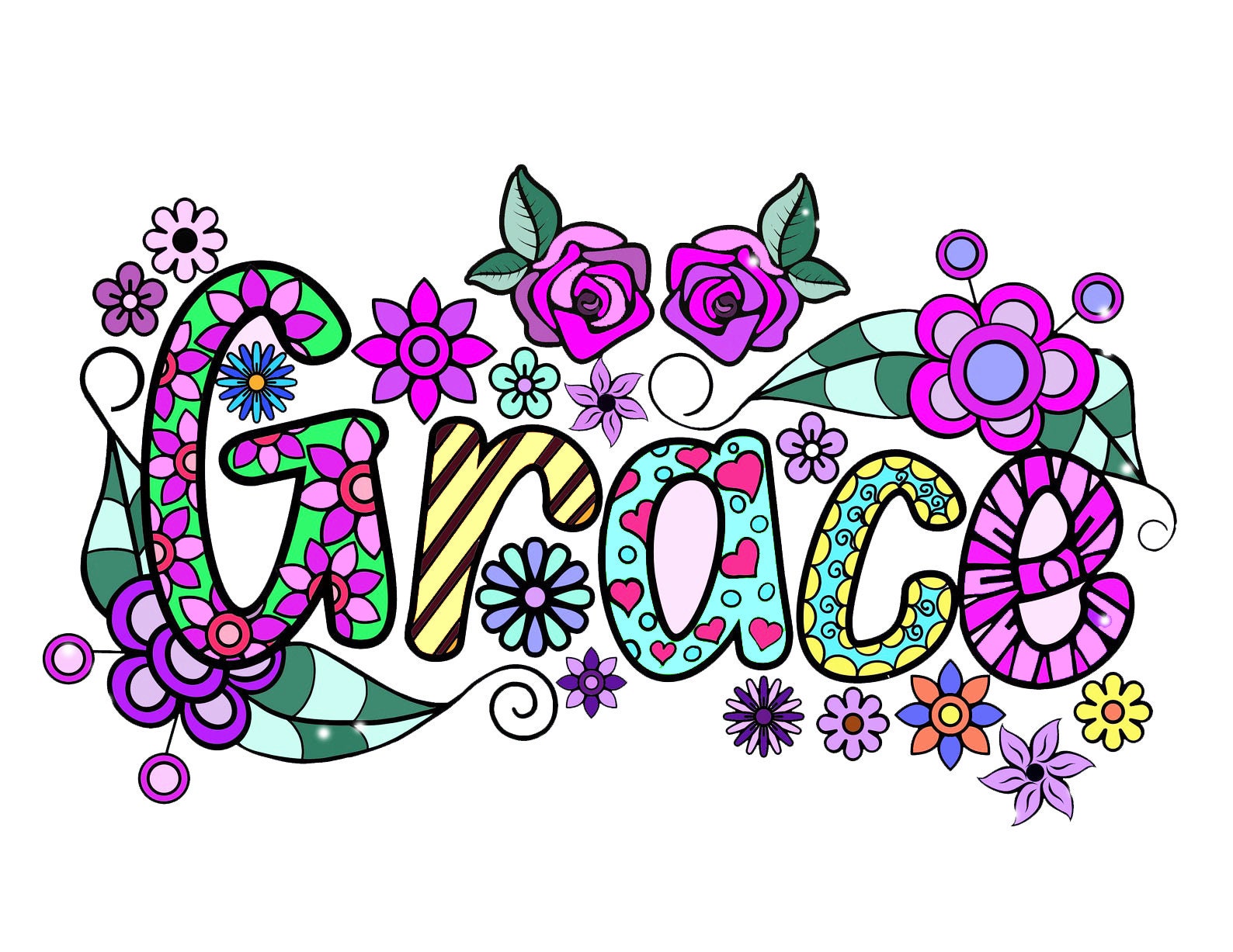 Coloring Pages Grace Coloring for adults Christian Quote | Etsy