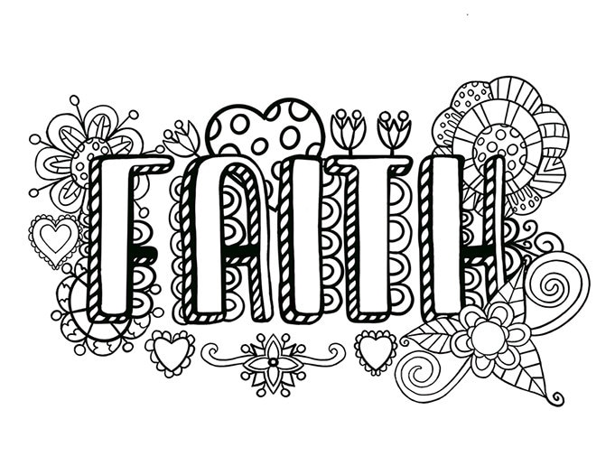 Adult Coloring Pages Christian Faith Coloring Pages
