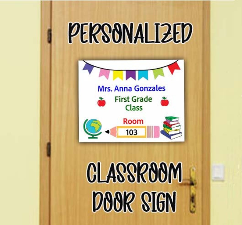 Classroom Door Sign Personalized Sign Printable Door Sign - Etsy