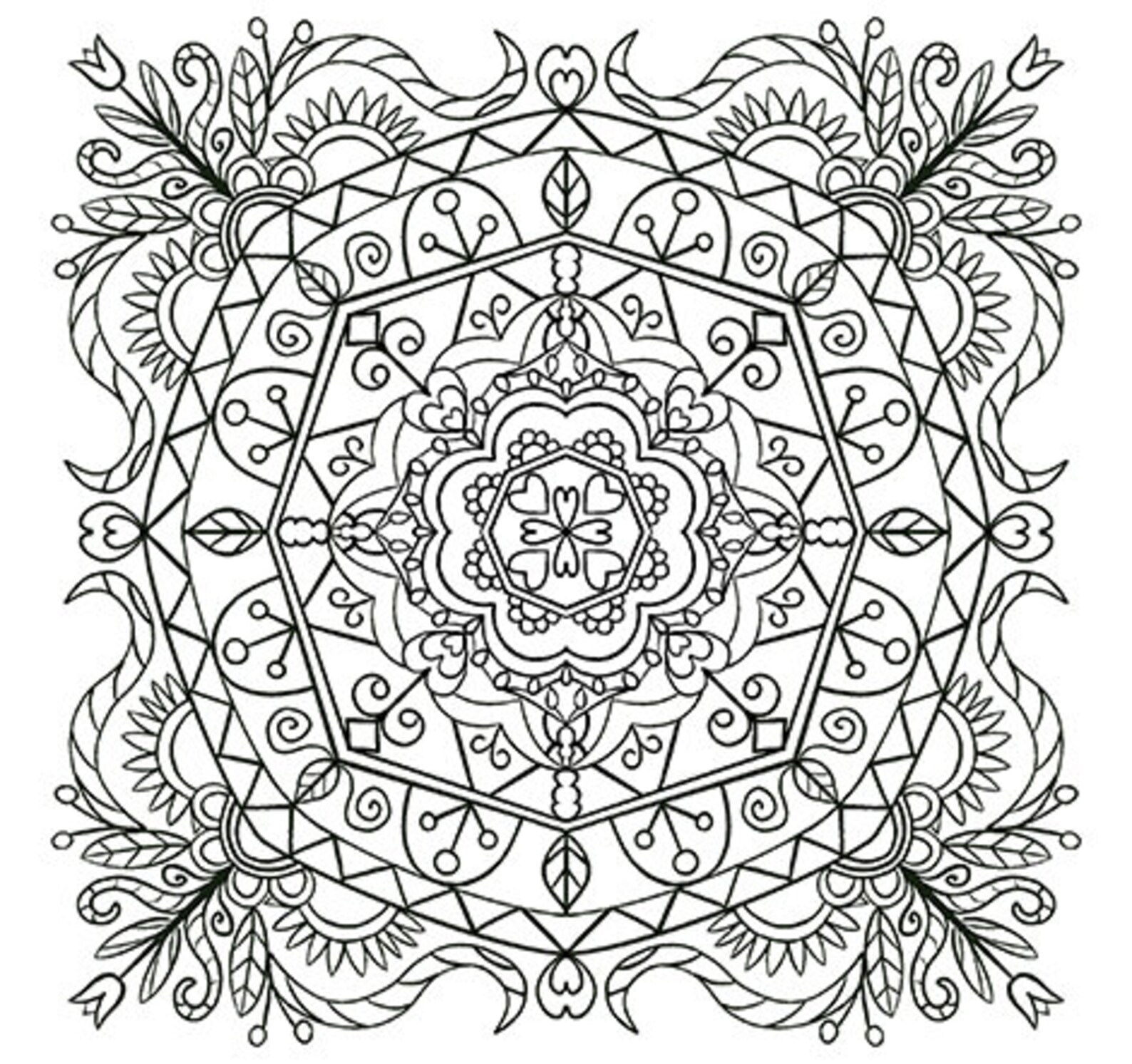 Coloring Pages Mandala square mandala coloring for adults | Etsy