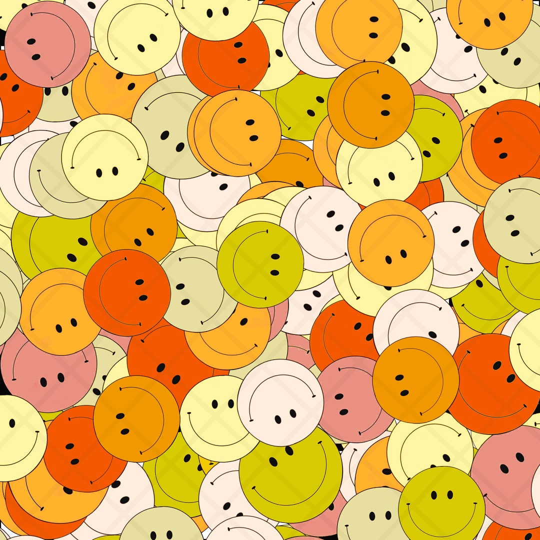 Smiley Face, Groovy Background Image, Retro Pattern, Seventies, Vintage ...