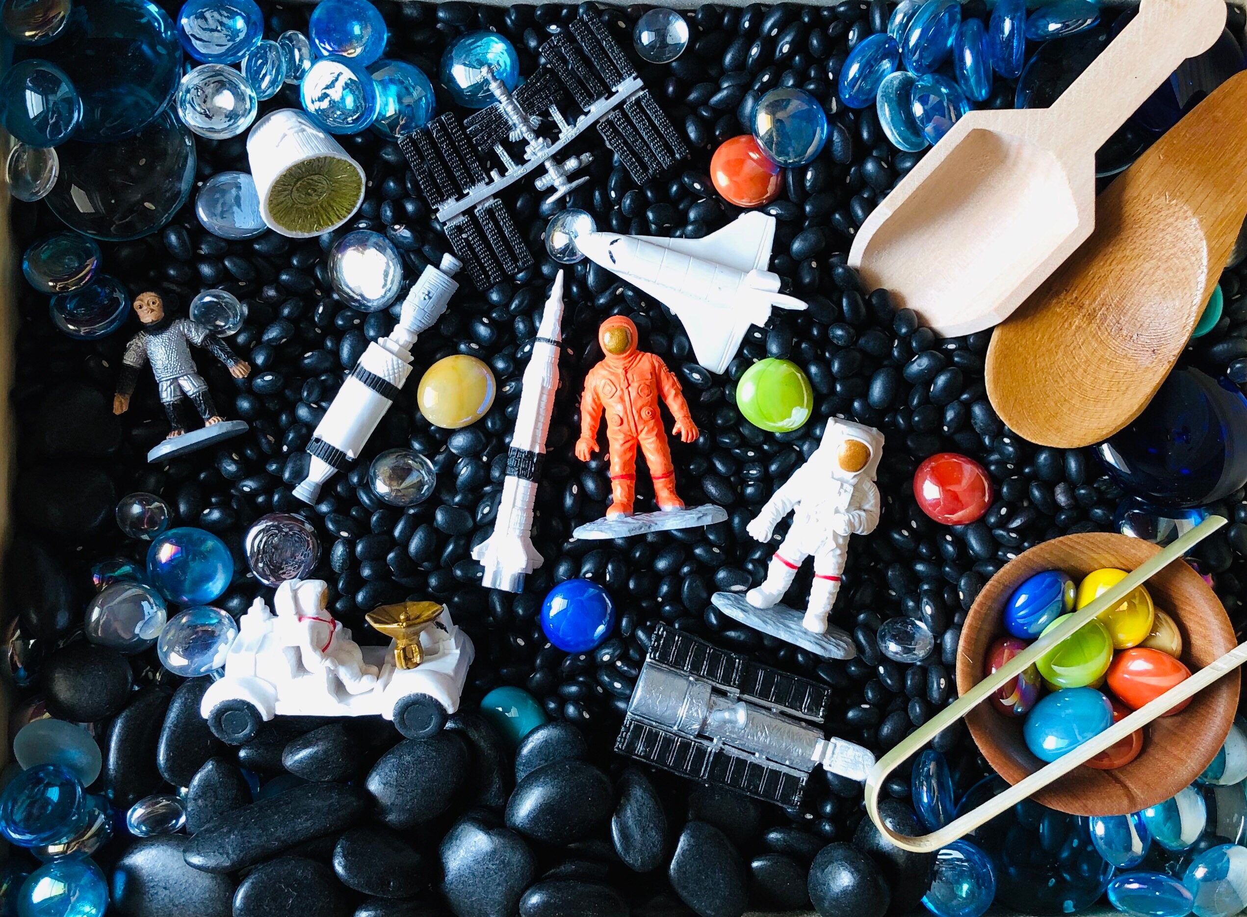 Outer Space Sensory Bin Activity Set Montessori Toy Home | Etsy