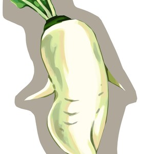Walking Daikon Sticker // Cute Decal for Laptops, Water Bottles, and ...