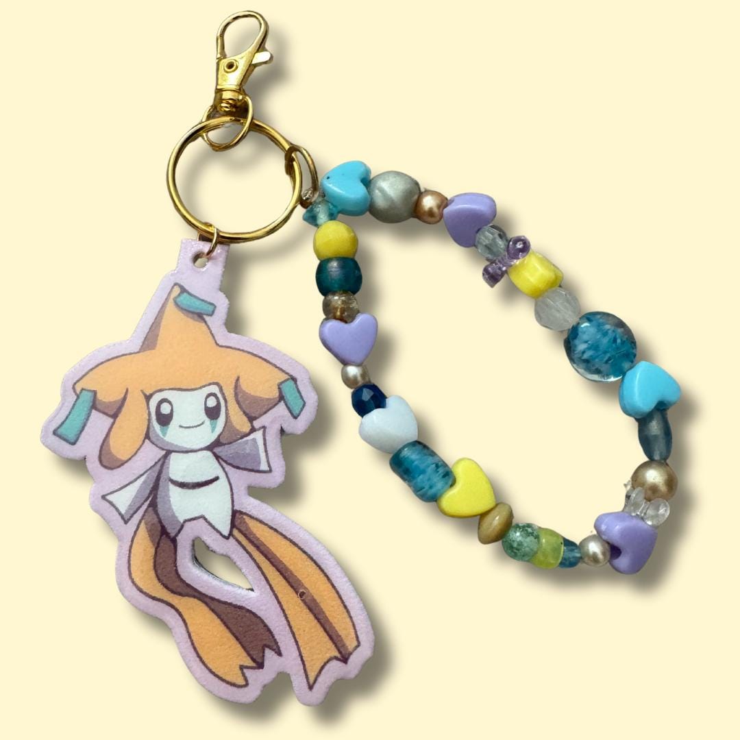 Jirachi-inspired Beaded Keychain – Star Guardian Charm, Dreamy Pastel ...