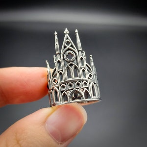 Silver Gothic Cathedral Ring - Etsy