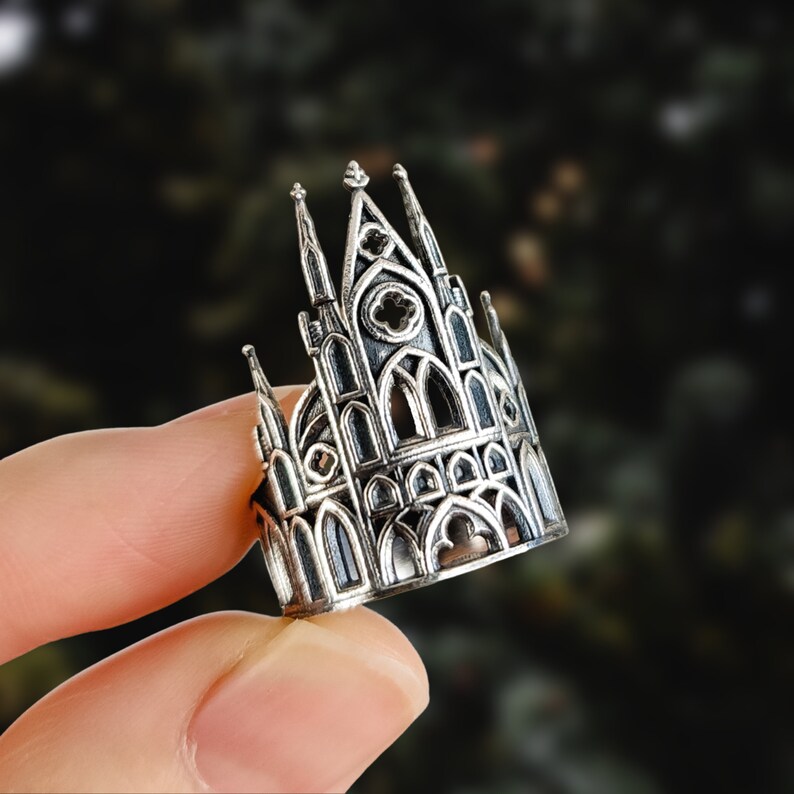 Silver Gothic Cathedral Ring - Etsy