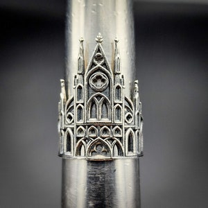 Silver Gothic Cathedral Ring - Etsy