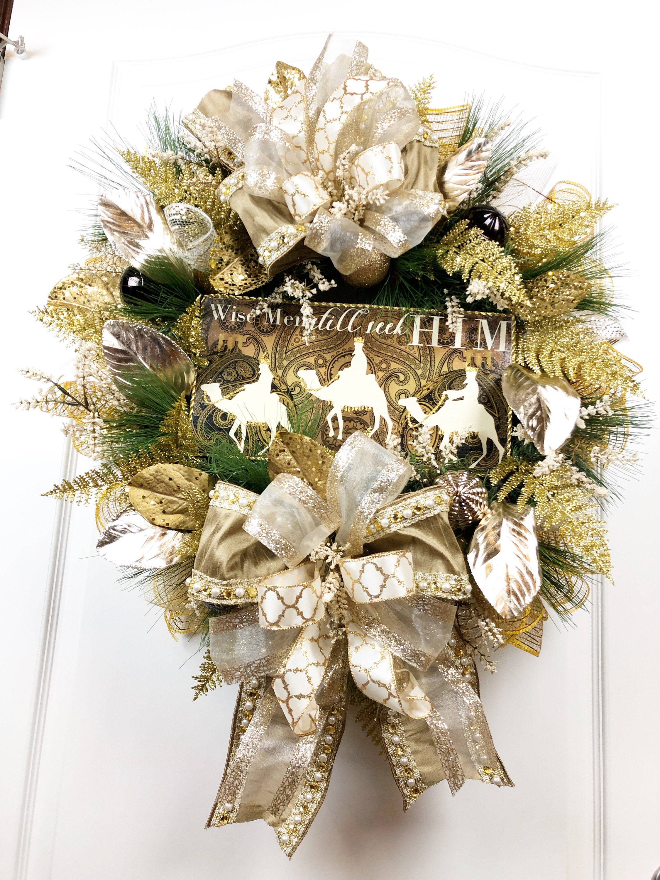 Christmas Wreath Holiday Wreath Christian Wreath Christmas - Etsy