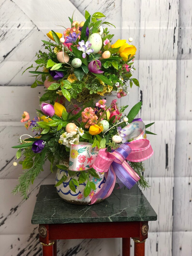 Spring Topiary Tutorial, Spring Floral Arrangement Tutorial, How to ...