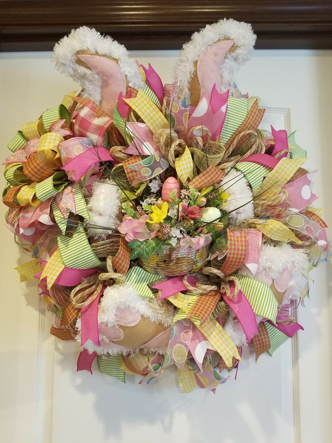 Bunny Rabbit Wreath, Spring Wreath, Easter Wreath, Ready to Ship, Diane ...