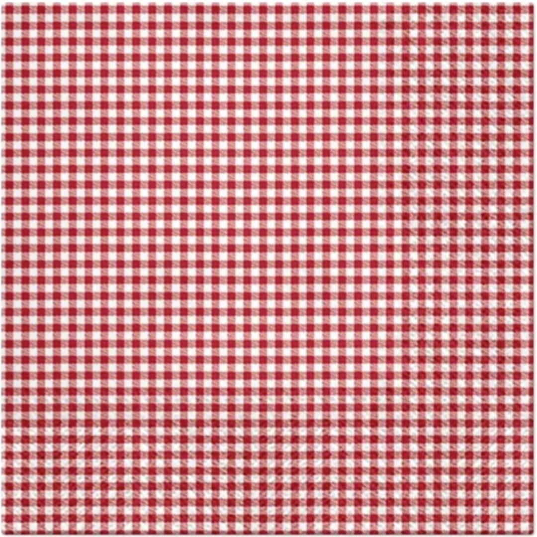 Petit Check Red Paper Napkins | Decoupage Prints, Spring Design - Etsy