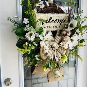 Rustic Farmhouse Magnolia Wreath With Welcome Sign and Owl Accent. - Etsy