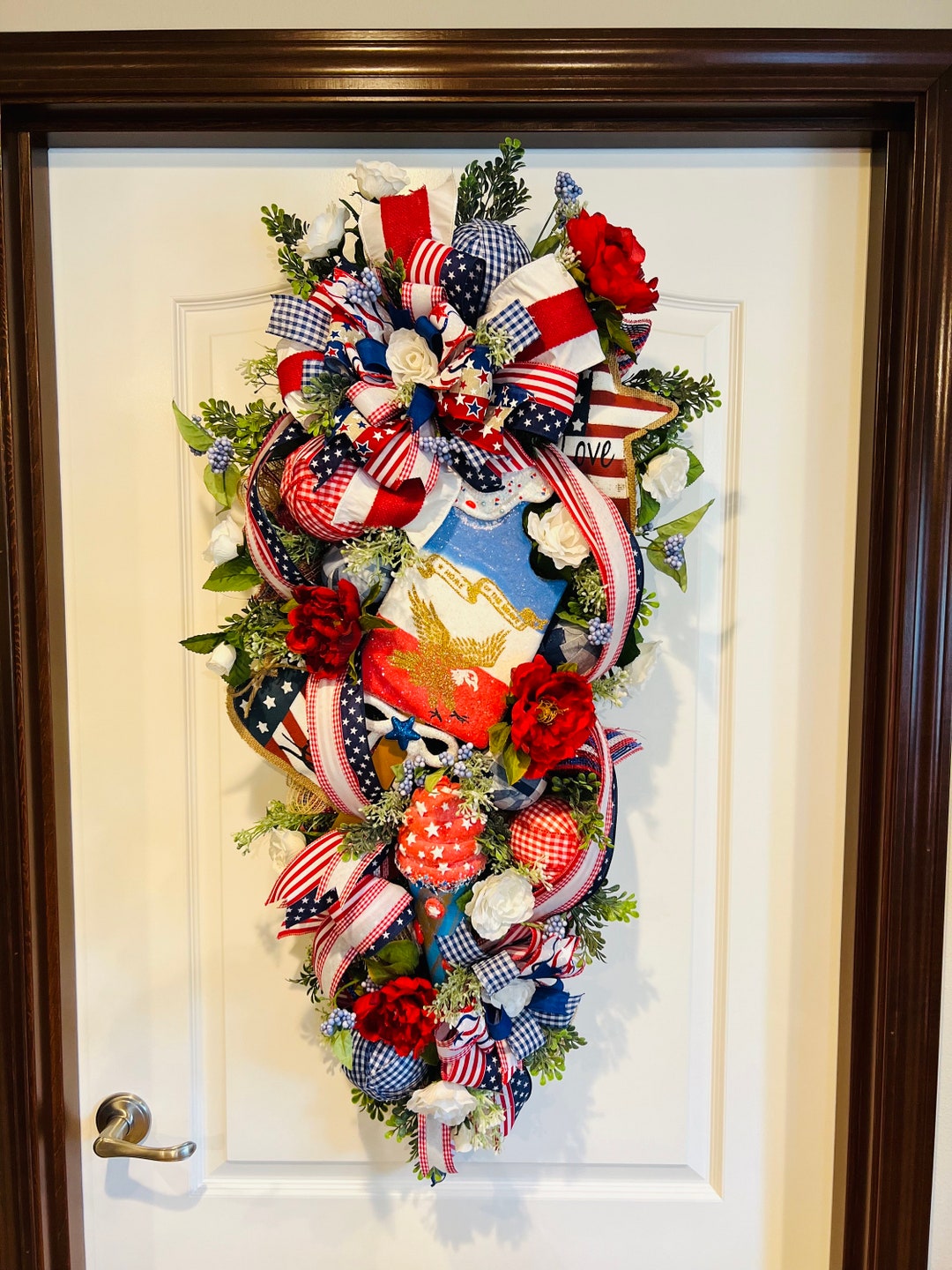 Patriotic Ice Cream Swag, 4th of July Door Decor - Etsy
