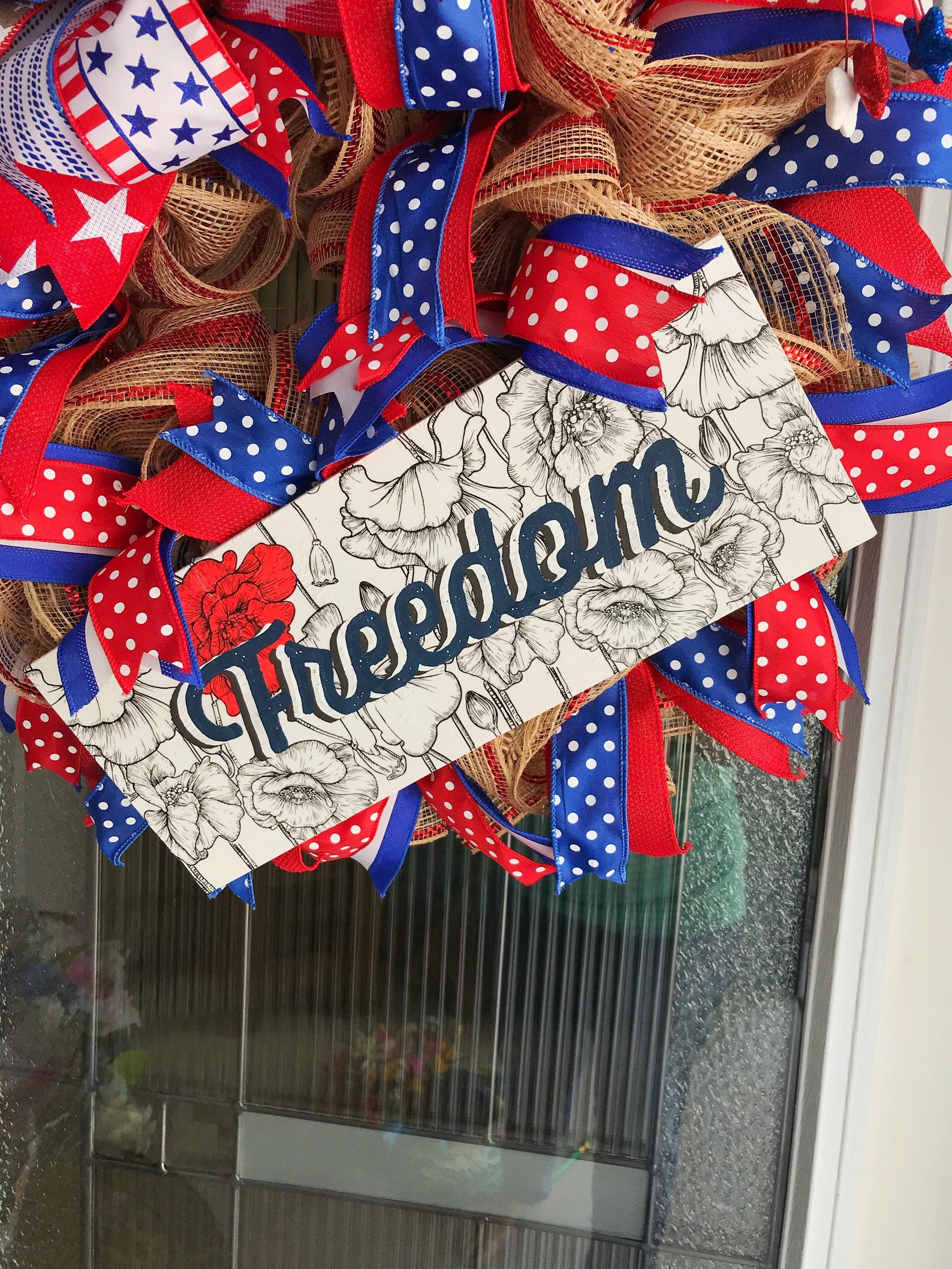 Wreath Sign Patriotic Sign Americana Sign Poppy Sign - Etsy