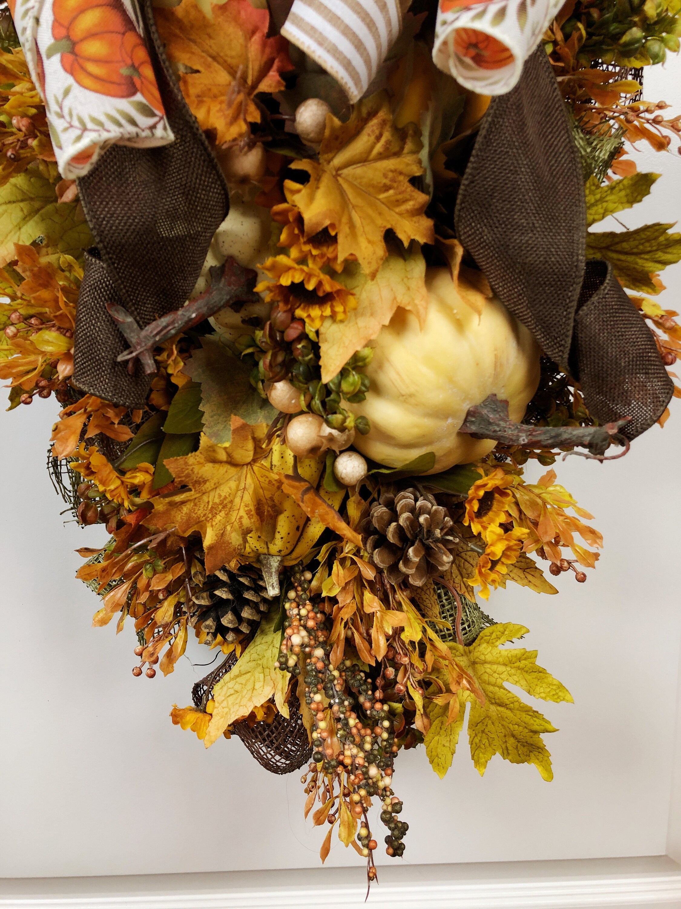 Rustic Fall Pumpkin Door Swag Farmhouse Fall Decor Fall | Etsy