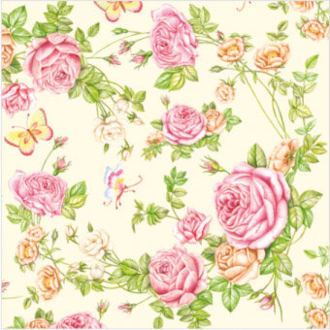 Rose Garden Paper Napkins for Decoupage | Spring Design - Etsy