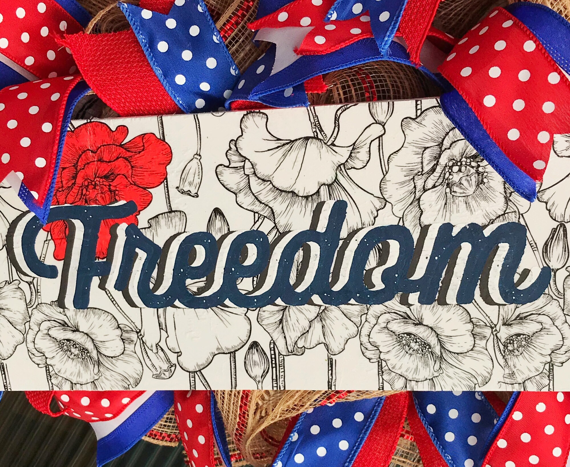 Wreath Sign Patriotic Sign Americana Sign Poppy Sign - Etsy