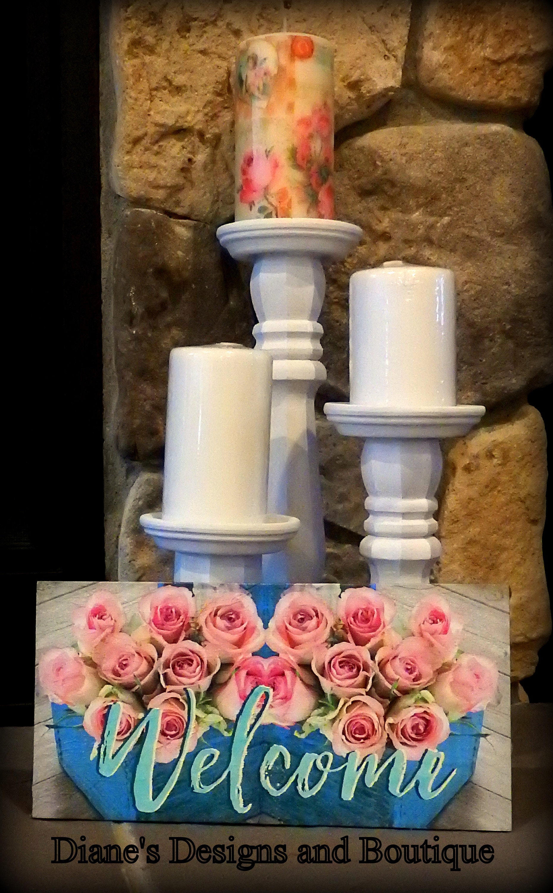 Rose Basket Welcome Sign - Etsy