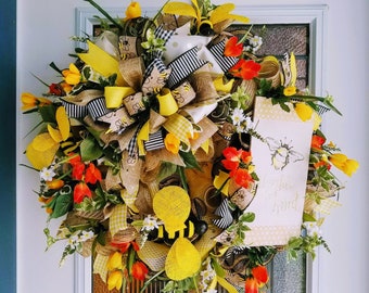 Spring wreath | Etsy